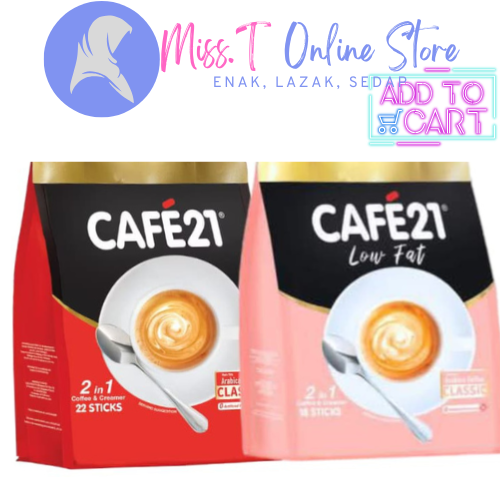 [MT] Cafe 21 Coffee-mix (2 in 1) 18/22 sachet x 12gm (Classic/LowFat ...