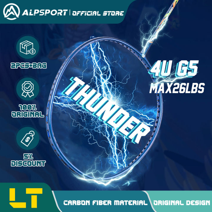 ALPSPORT RR PRO 4U Max 26lbs Lightweight full carbon racket 100% ...