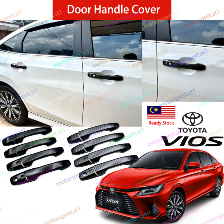 [READY STOCK]Toyota Vios 2023-2025 Door Handle Cover Carbon Piano Black ...