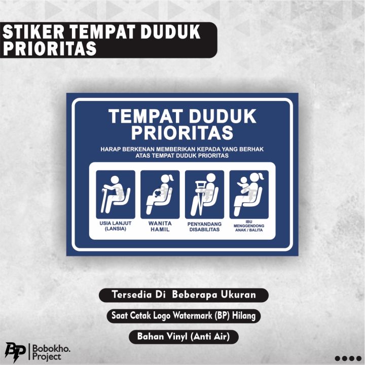 Stiker Tempat Duduk Prioritas / Sticker Kursi Prioritas / Stiker ...
