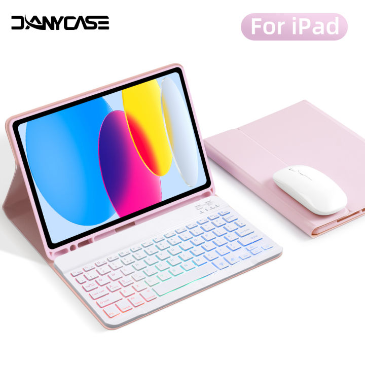 DANYCASE Backlit Keyboard Case for iPad 7/8/9th Gen 10.2 5/6th Air 2 ...