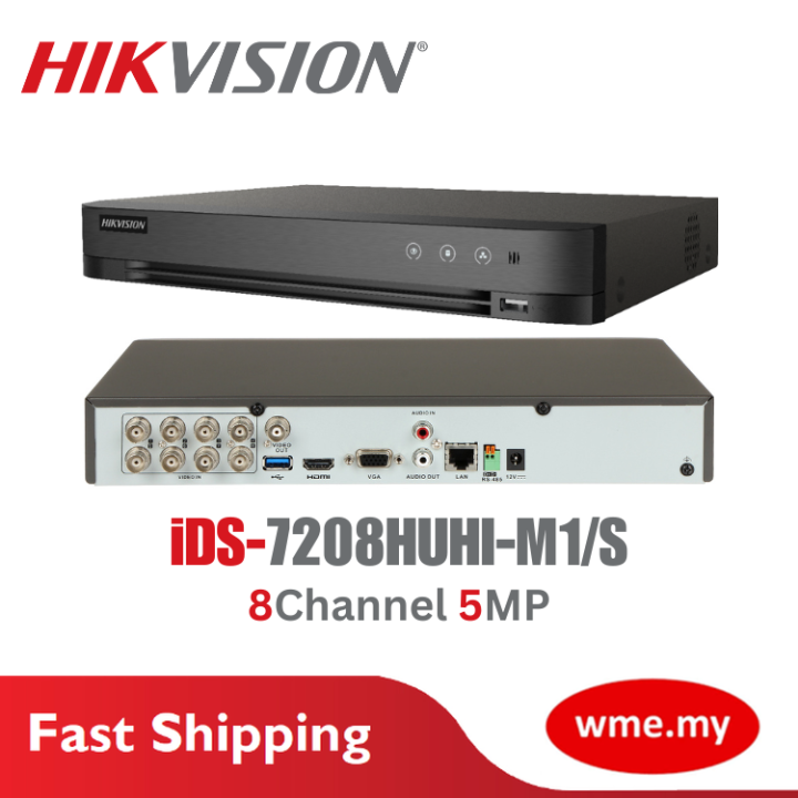 HIKVISION 5MP DVR iDS-7208HUHI-M1/S 8-Channel 3K 1U H.265 AcuSense DVR ...