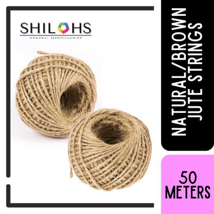 Natural Jute String 50 meters (2mm) | Jute Hemp Rope | Lazada PH