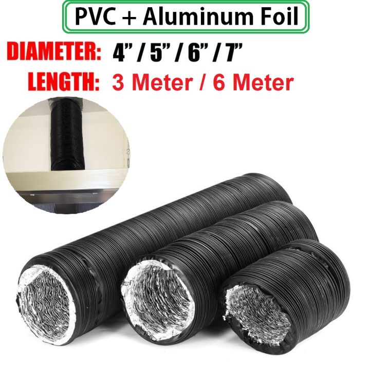 【3 Meter & 6 Meter】 【4" 5" 6" 7"】 Flexible PVC Aluminium Thick Foil ...