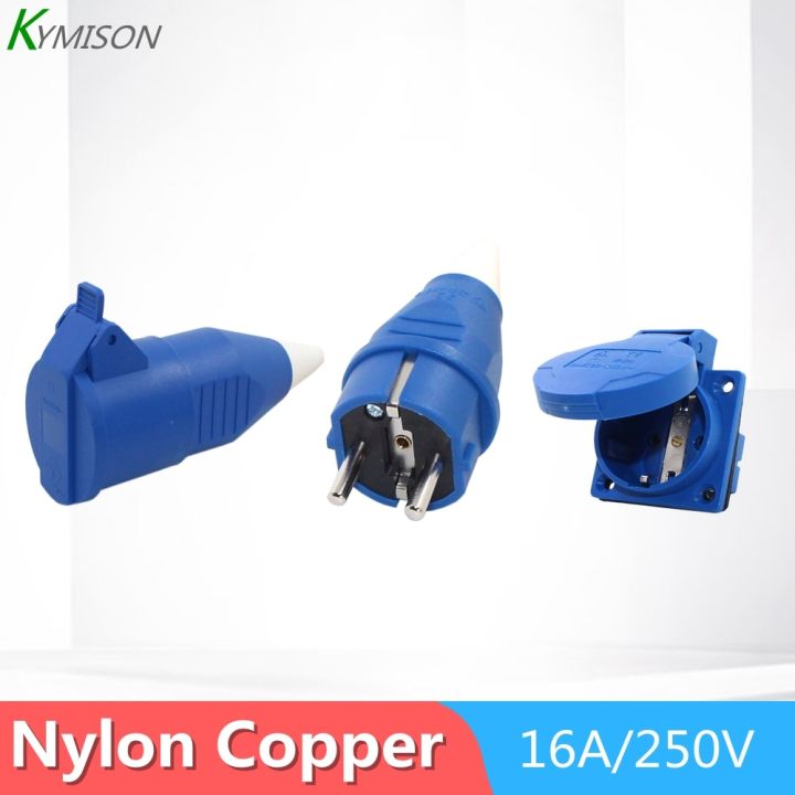 EU European Waterproof IP54 2Pin Electric Power Male Plug Female Schuko ...