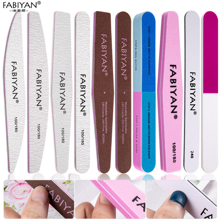 5Pcs Nail File and Nail Buffer Polishing Files Nail Art Set Gel Polish ...