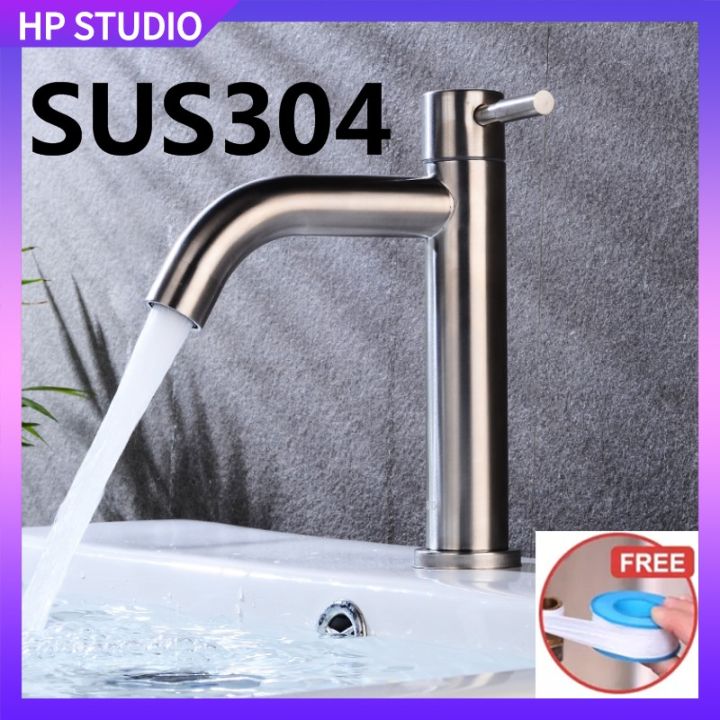 SUS304 stainless lavatory faucet Steel Bathroom Wash Sink Faucet Basin ...