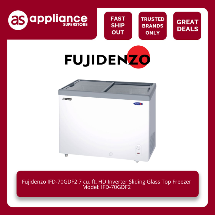 Fujidenzo IFD-70GDF2 7 cu. ft. HD Inverter Sliding Glass Top Freezer ...