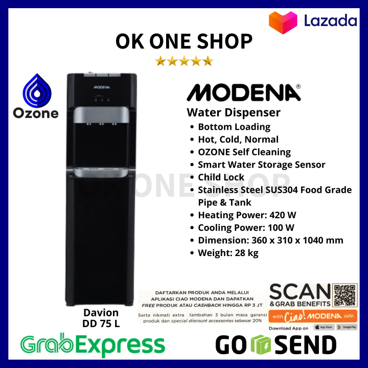 MODENA Dispenser DD 75 L | Water Dispenser Davion - DD 75L Galon Bawah ...
