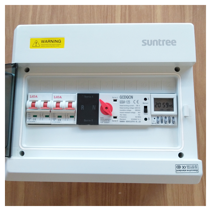 Tủ ATS 100A 220V-Át 63A/10kA LiOA-Timer NKG5 Đổi 2 nguồn điện chu kỳ 7 ...