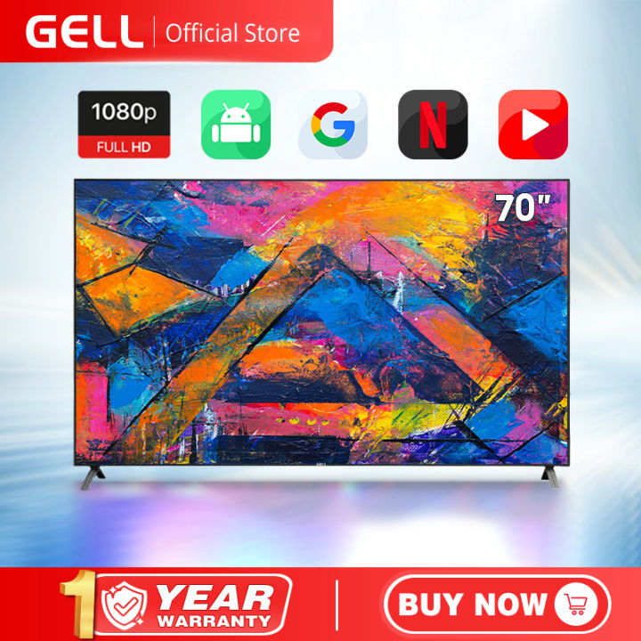 GELL 70 Inch Frameless FHD Smart Digital Led TV Android 12 Built-in ...
