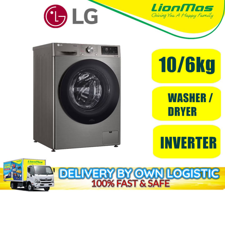 LG 10/6kg Front Load Washer Dryer FV1410H3P with AI Direct Drive ...