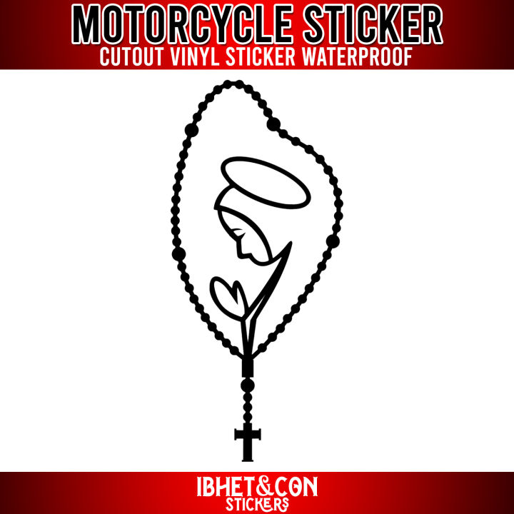 Sticker MARY ROSARY (5.5x2.5inches) Waterproof Cutout Vinyl Sticker ...