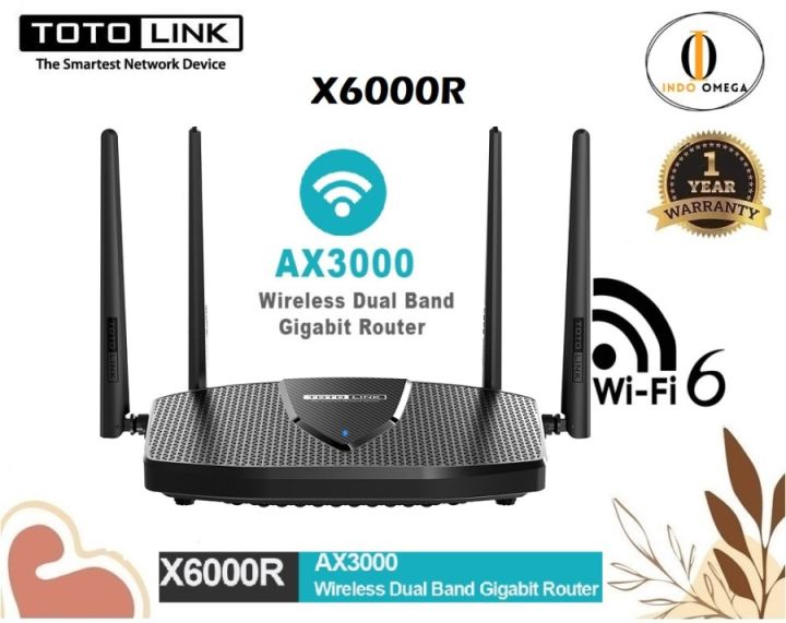 TOTOLINK X6000R Wireless DualBand Gigabit AX3000 Wi-Fi 6 Router | Lazada Indonesia