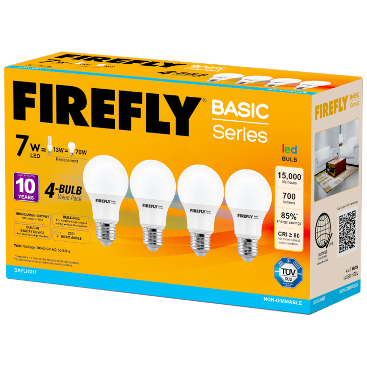Firefly Basic 4-LED Bulb V.Pack 7W DL - V40EBI107DL | Lazada PH