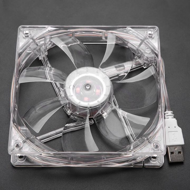 8cm/12cm CPU Cooler Fan USB LED Transparent Colorful Light RGB Cooling ...