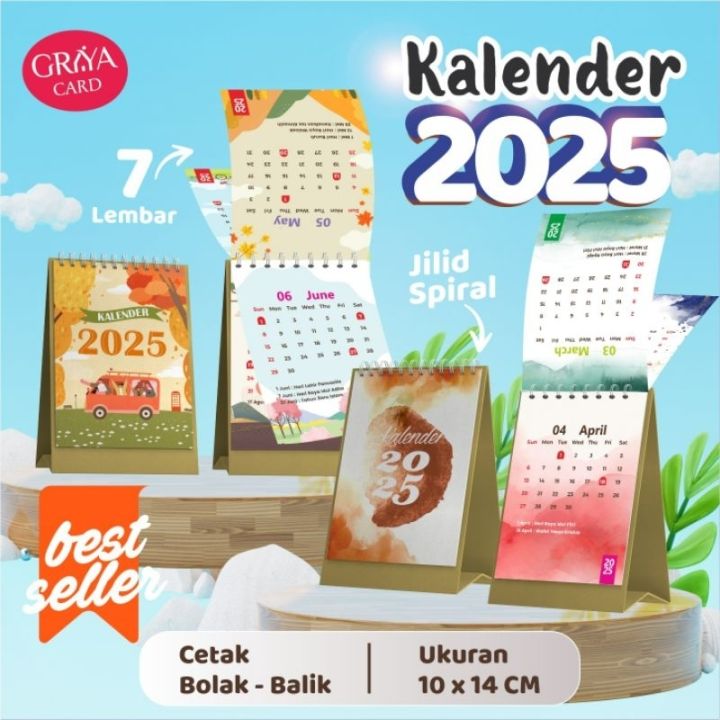 KALENDER MEJA 2025 | KALENDER SPIRAL AESHTETIC KALENDER LUCU KALENDER ...