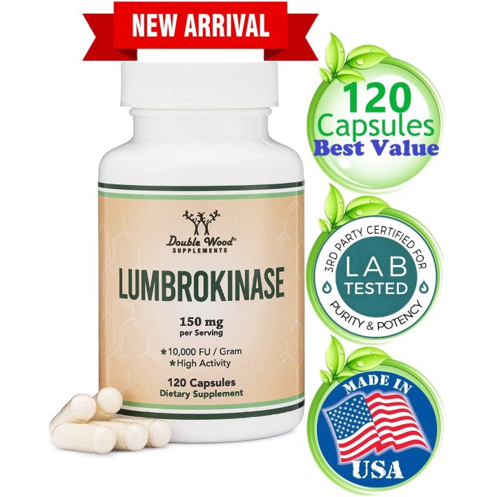 Real Lumbrokinase 120 Caps 150mg Enhanced Absorption Supports Heart ...