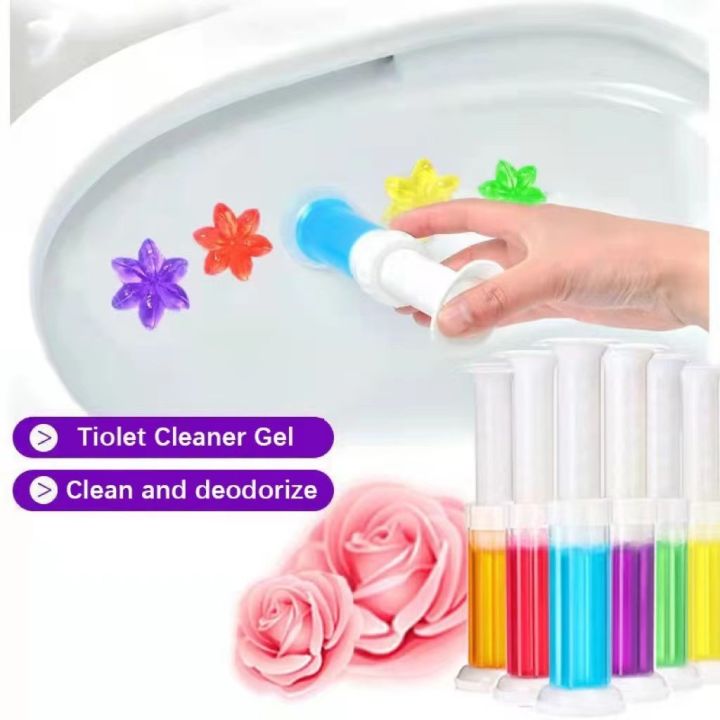 Bathroom Toilet Bowl Deodorizing Gel Flower Stamp Fragrance Syringe ...