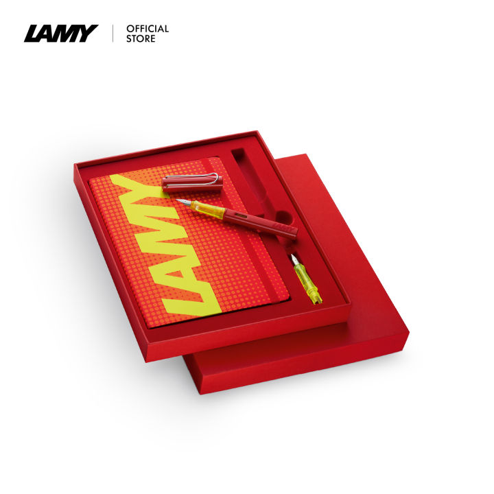 เซตปากกาหมึกซึม LAMY Box Set AL-star fountain pen glossy red nib F ...