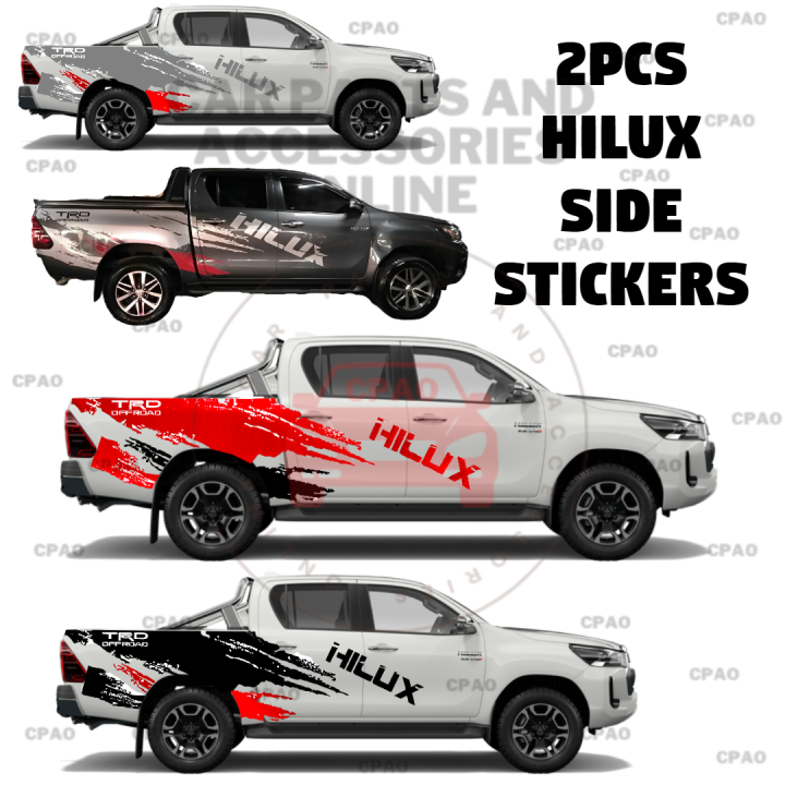 CPAO 2pcs TOYOTA HILUX LOWER SIDE STICKER TRUNK DECAL VINYL (Good ...
