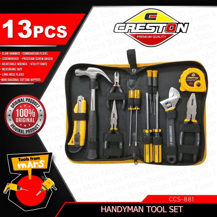 CRESTON 13PCS/SET Handyman Hand Tools Tool Set CCS-881 -TFM | Lazada PH