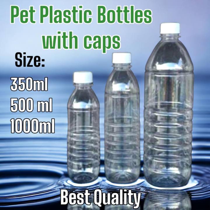 (24 pcs) 350ml/500ml/1000 ml Plastic Bottles / PET Bottles with CAps ...