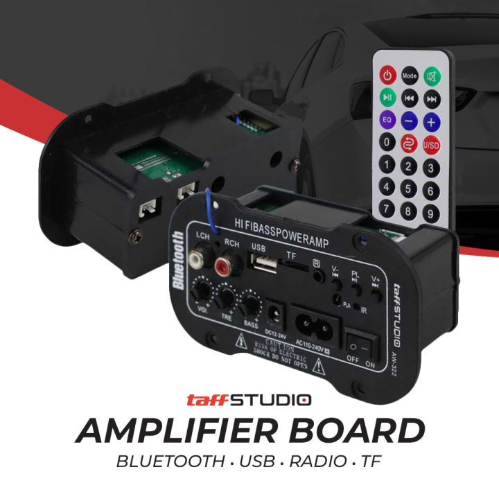 TAFFSTUDIO Amplifier Board Audio Bluetooth USB FM Radio TF Player ...