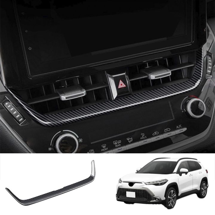 ABS Carbon Fiber Center Console Dashboard Navigation Air Vent Frame ...