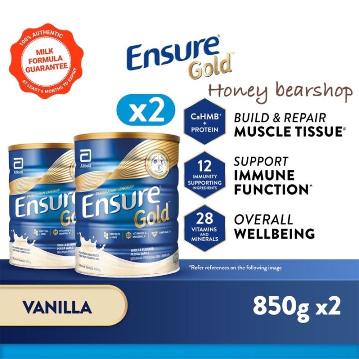 ♚Ensure Gold Vanilla 850g x2 Tin (Adult Complete Nutrition) Exp 2024☚ | Lazada