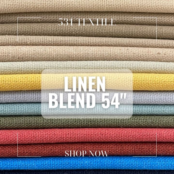 LINEN COTTON SOFT BLEND SUMMER FABRIC / TELA 54" FOR TOPS DRESS PANTS ...
