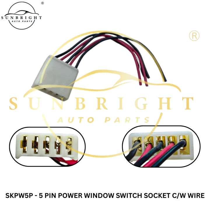 5 PIN POWER WINDOW SWITCH SOCKET C/W WIRE | Lazada