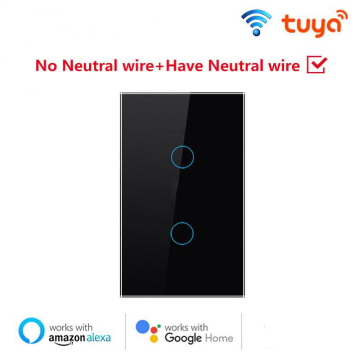 Saklar Lampu Pintar Model 2 Gang 10A Sensor Sentuh Koneksi WiFi Kontrol ...