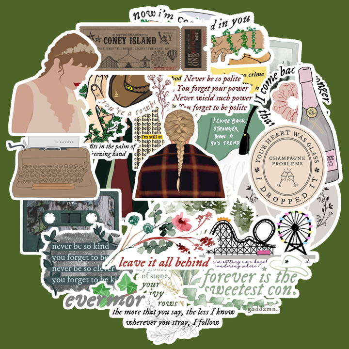 Taylor Swift - Evermore 50pcs Waterproof Stickers | Lazada PH