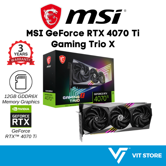 MSI GeForce RTX 4070 Ti GAMING X TRIO 12GD6X Graphics Card / GPU DP ...