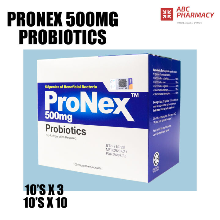PRONEX Probiotics 500mg 10sX10 (BOX )/10sX3 (LOOSE) (EXP03/26) | Lazada