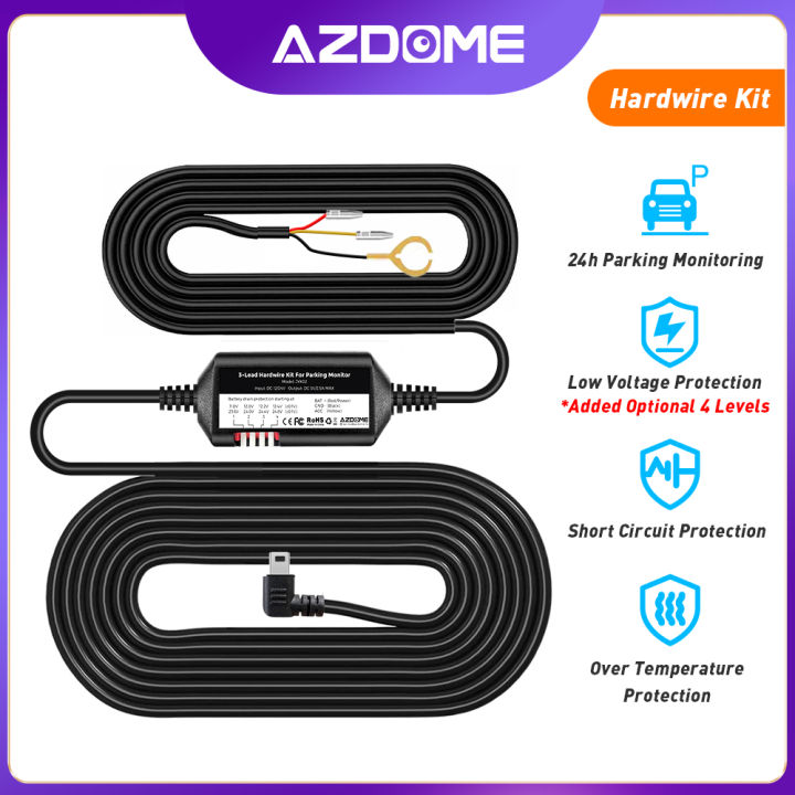 AZDOME Parking Surveillance Cable For Dash Cam, Hardwire Kit JYX02 Mini ...