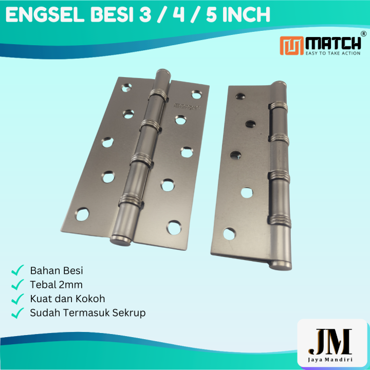 MATCH Engsel Besi Untuk Pintu dan Jendela Tebal 2mm Tersedia Ukuran 3 ...
