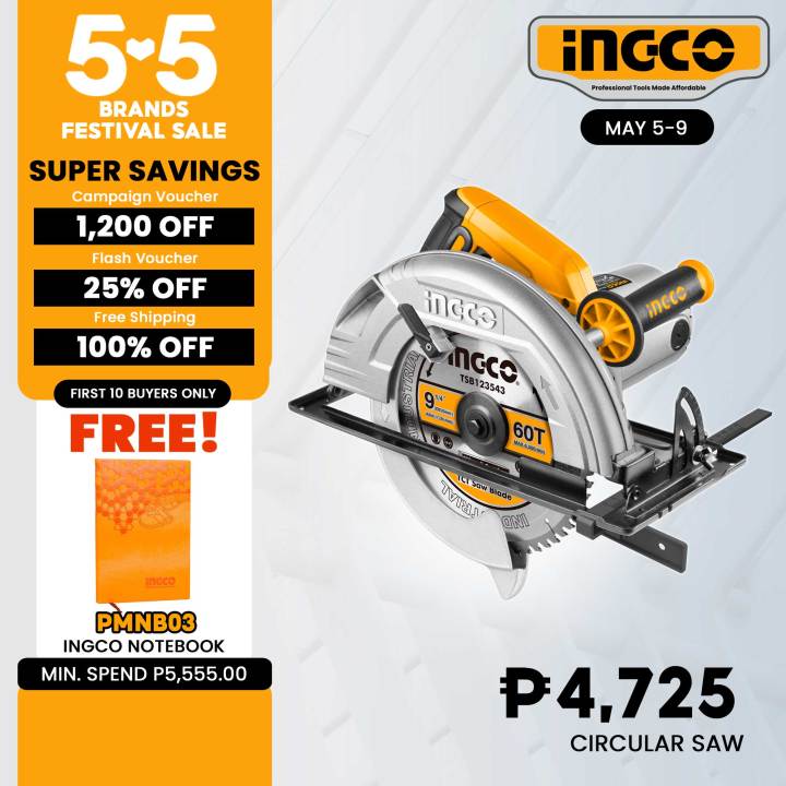 Ingco Industrial Circular Saw 9" 2200W CS2358 | CS23582 IPT | Lazada PH