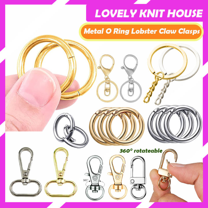 Metal Gold Silver Key Chain DIY Ring Chain Key Ring Swivel Clasp 360 ...