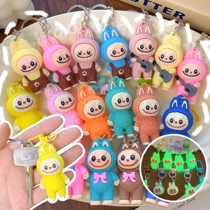 Multi Style🔥Cartoon Luminous Labubu Keychain Colorful Resin Pendant ...
