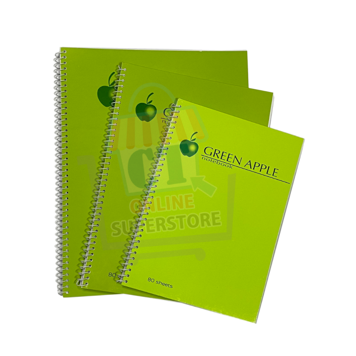 Apple Green Spiral Notebook 80 leaves 8x6, 7x10, 8-1/2x11 | Lazada PH