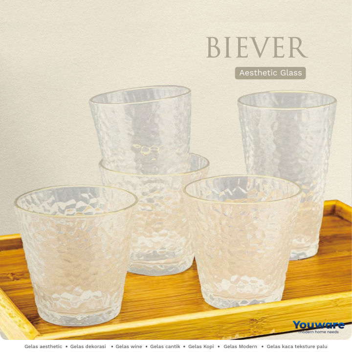 Aesthetic Ice Glass Gelas Kaca Gelas Minum Gelas Estetik Gelas Teh Kopi ...