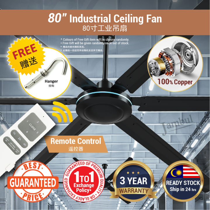 COOL POWER 80"Heavy Duty Industrial Powerful Electric Ceiling Fan Work ...
