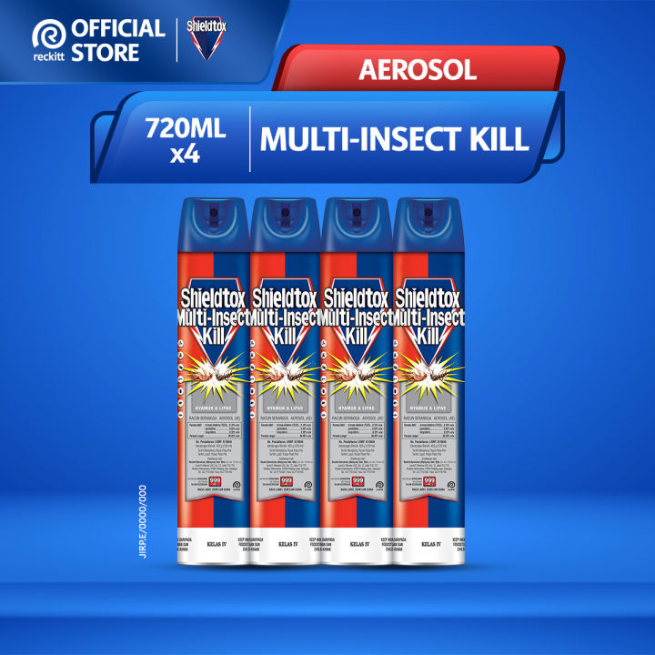 Shieldtox Multi-Insect Killer Spray Aerosol (720ml x 4) | Lazada