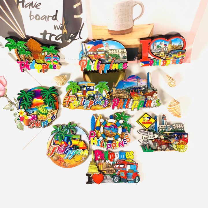 Philippines Wooden Fridge Magnet Souvenirs and Collectibles with Glossy ...
