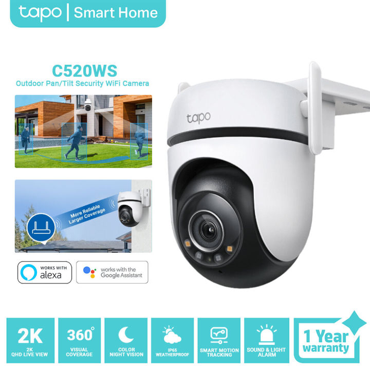 TP-Link Tapo C520WS Outdoor Pan/Tilt CCTV Security Wi-Fi Camera | 2K QHD Live View | Starlight ...