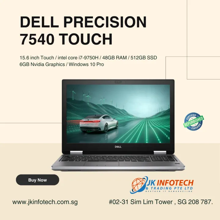Dell Precision 7540 Touch Mobile workstation 15.6 inch intel i7-9750HQ ...