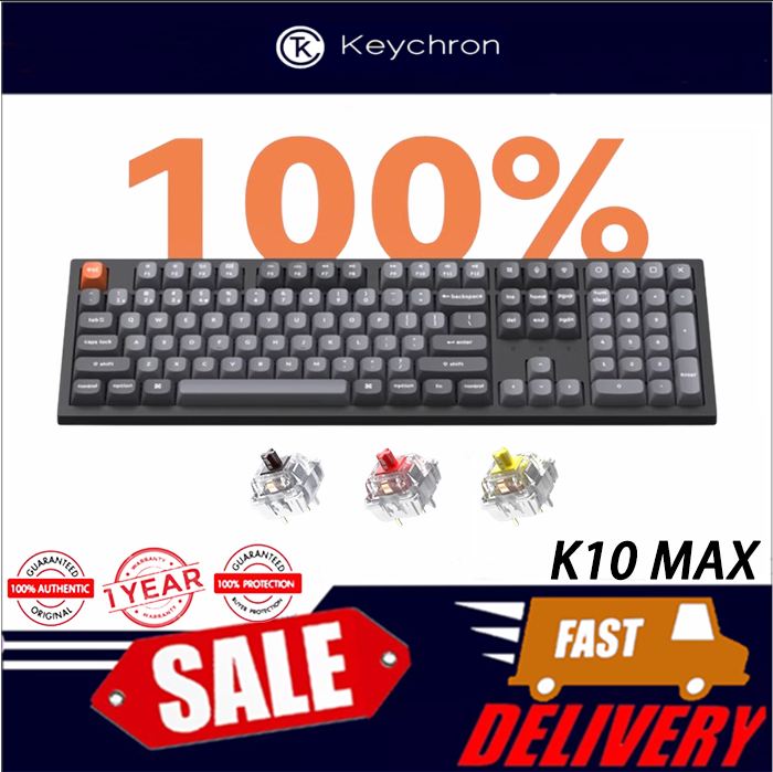 Keychron K10 MAX Three mode Bluetooth wireless mechanical keyboard 108 key office keyboard ...