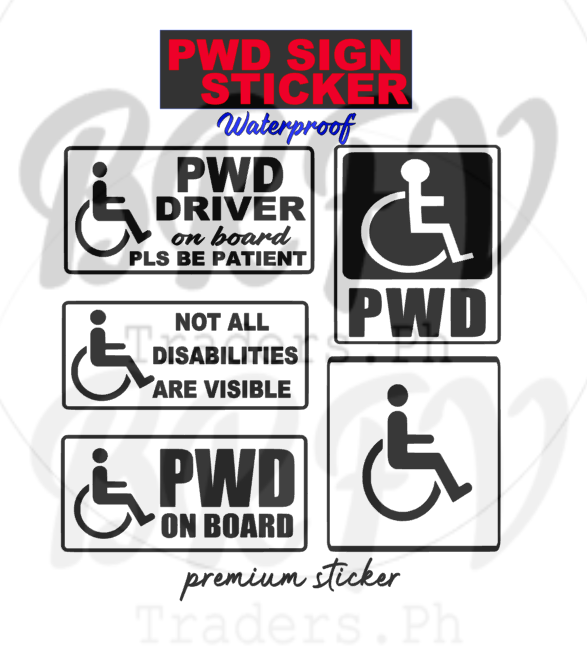 PWD Sign Sticker Premium Decals Vinyl Sticker | Lazada PH
